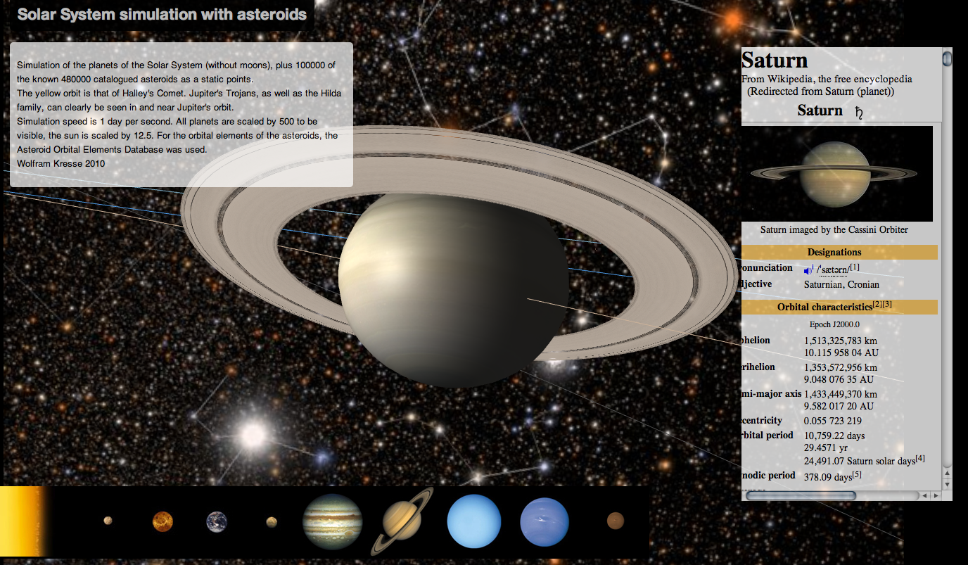 Solar system simulator Solar system simulator